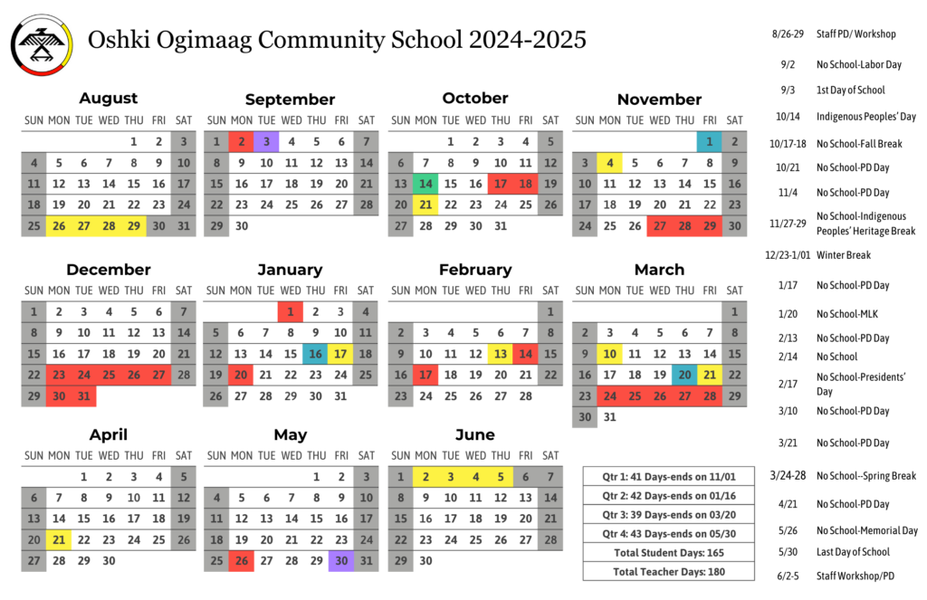OOCS Calendar - Oshki Ogimaag