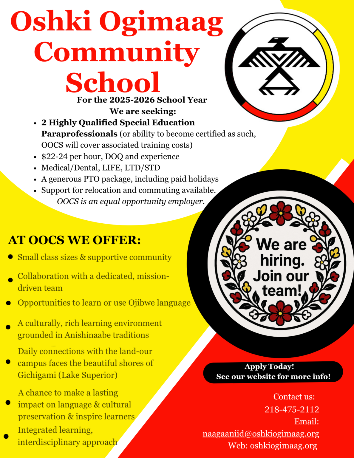 Oshki Ogimaag: K-6 school rooted in Anishinaabe culture and language.